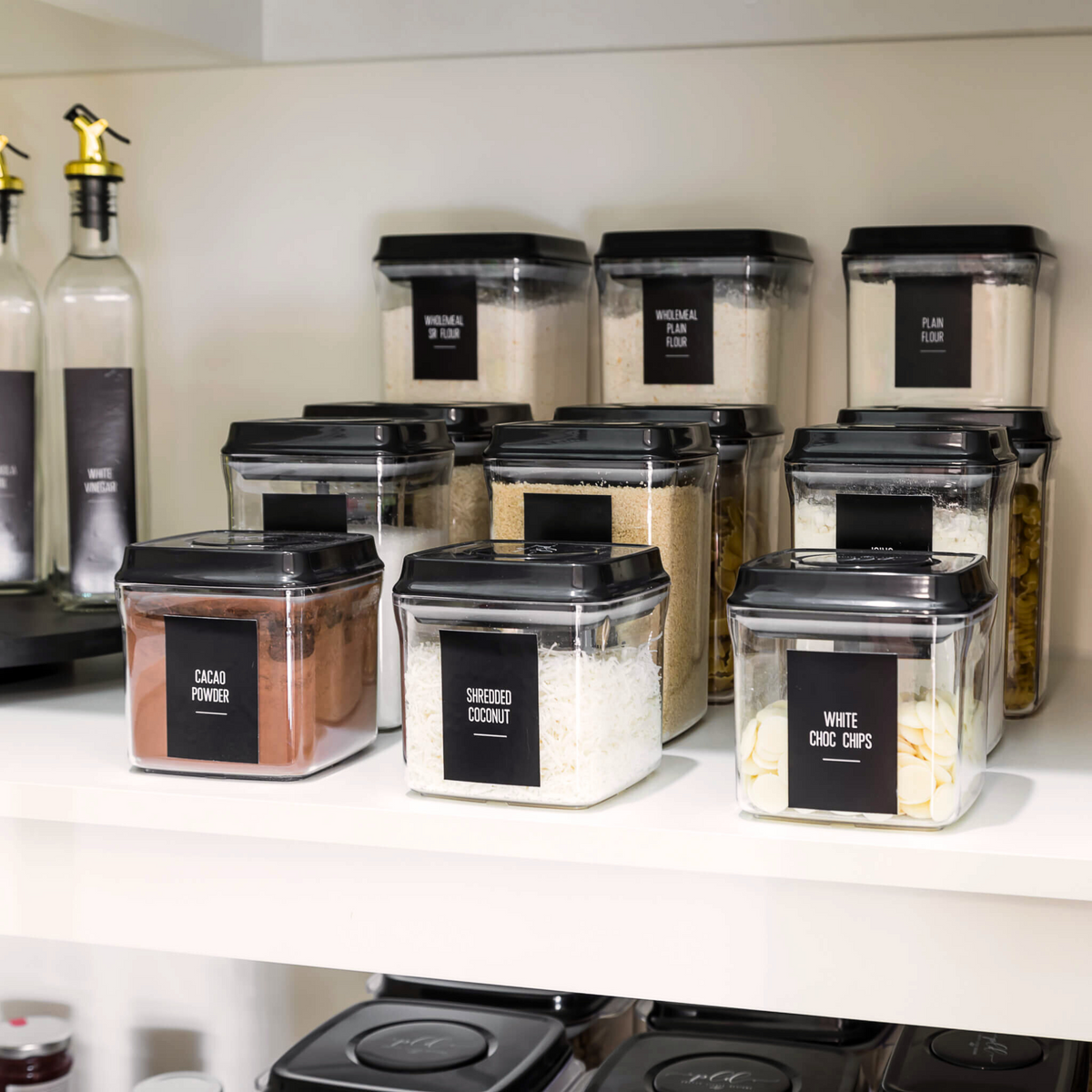 Push Top Pantry Containers | Pretty Little Designs