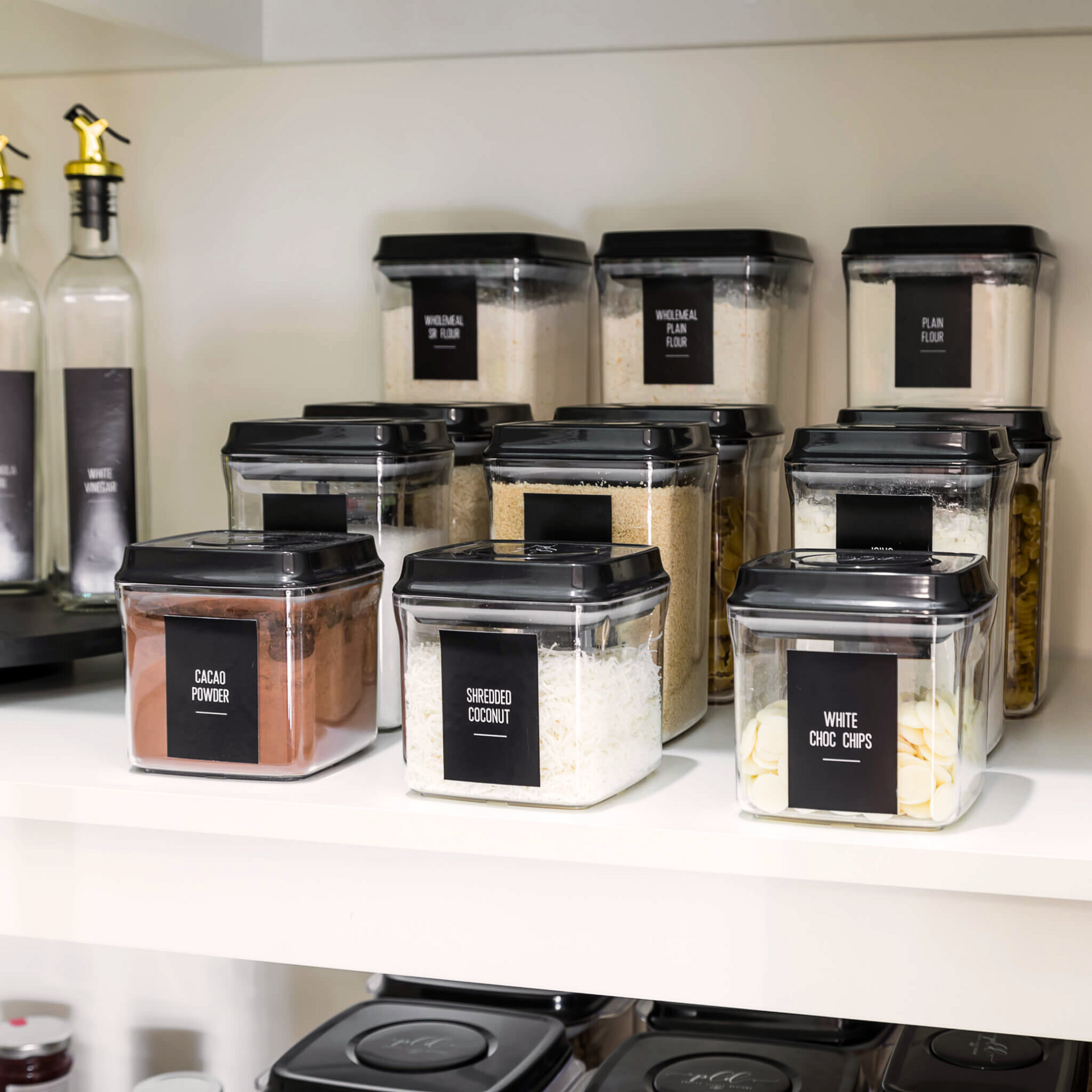 Push Top Pantry Containers | Pretty Little Designs