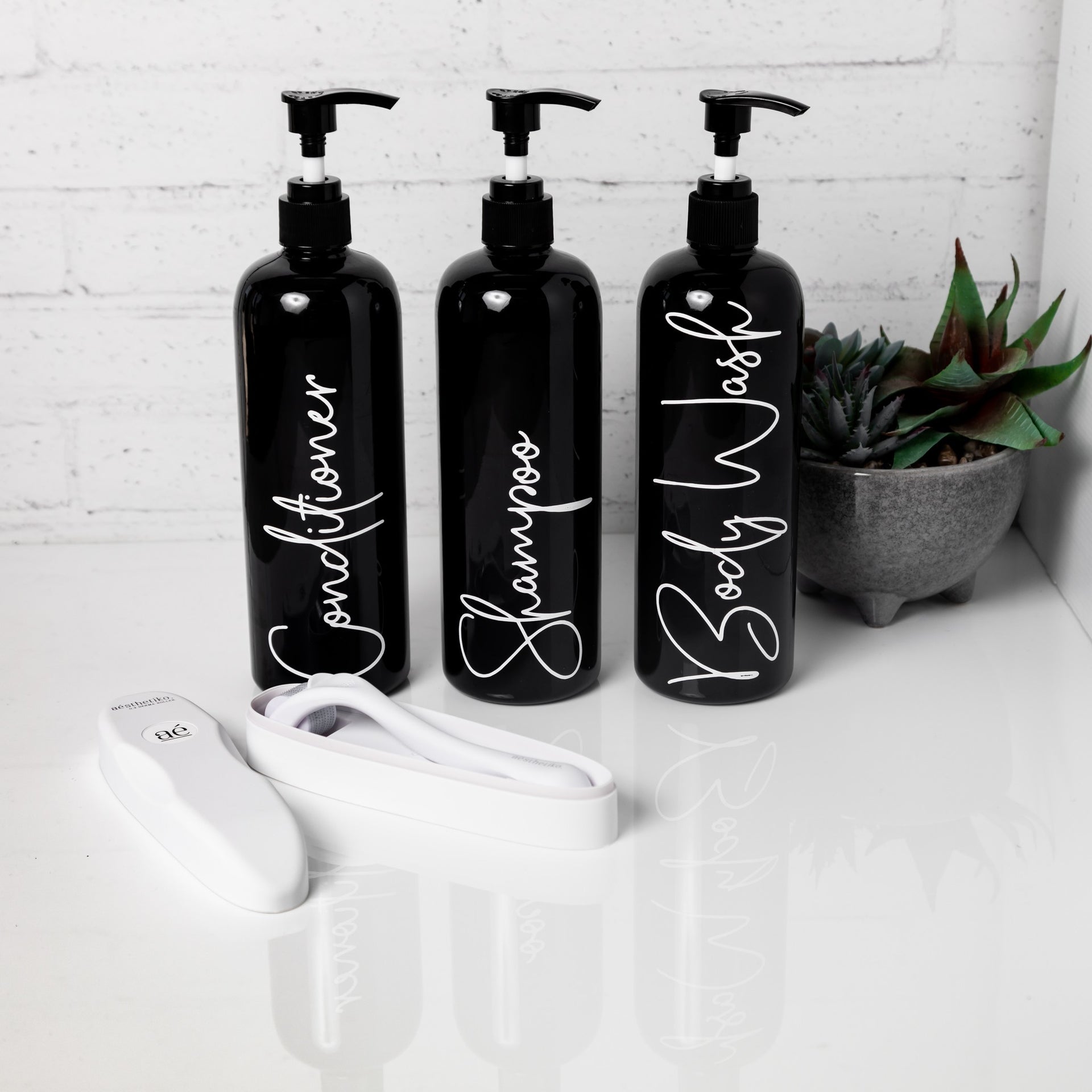 Buy Refillable Shampoo & Conditioner Bottles with Pump, Dispenser ...