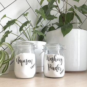 Orchid Laundry Label Sets - Pantry Kmart Jars - Pretty Little Designs