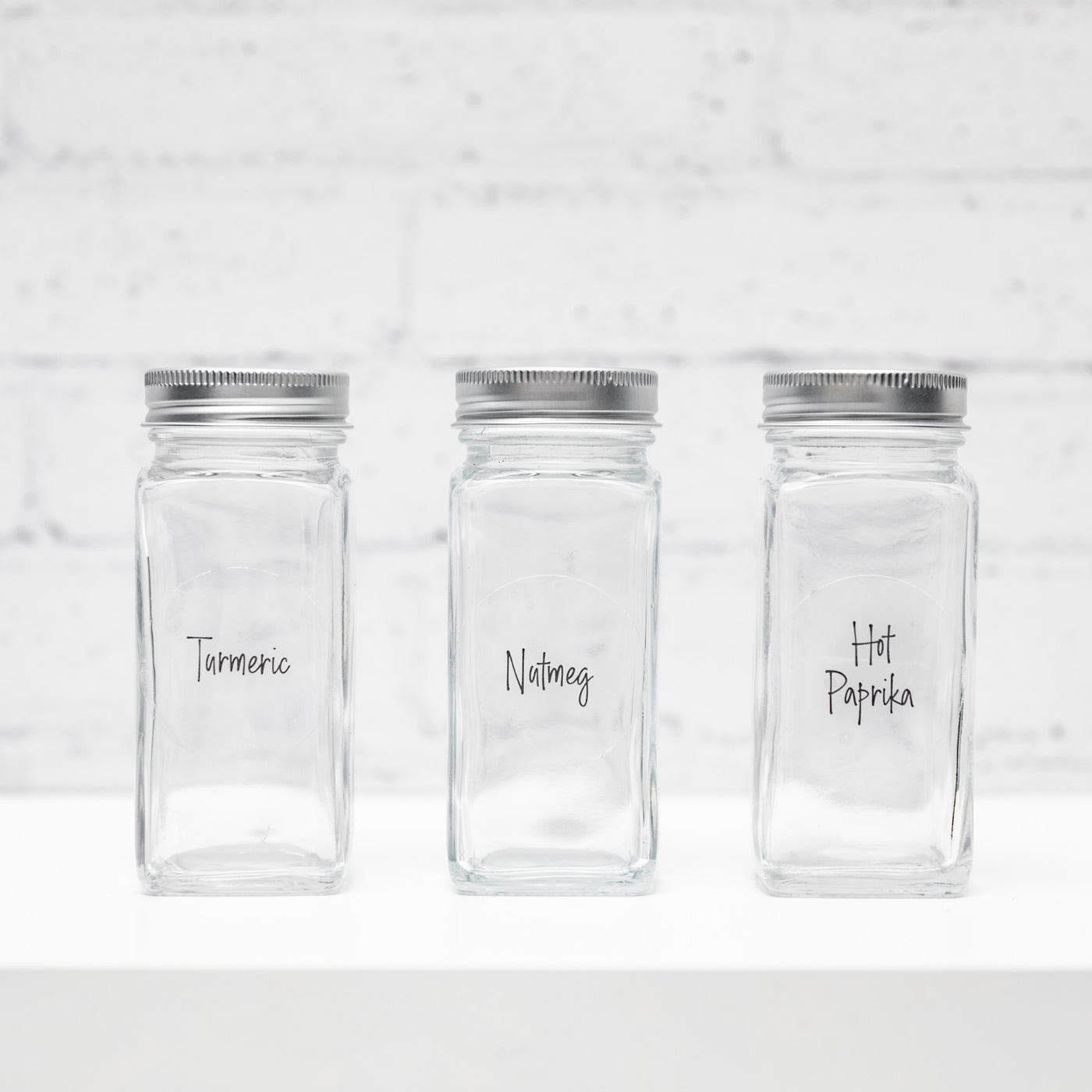 Square Glass Spice Jar with Shaker | Pretty Little Designs – Pretty ...
