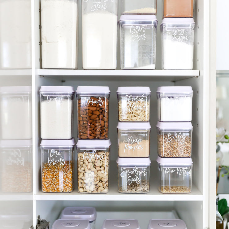 Push Top Pantry Containers | Pretty Little Designs
